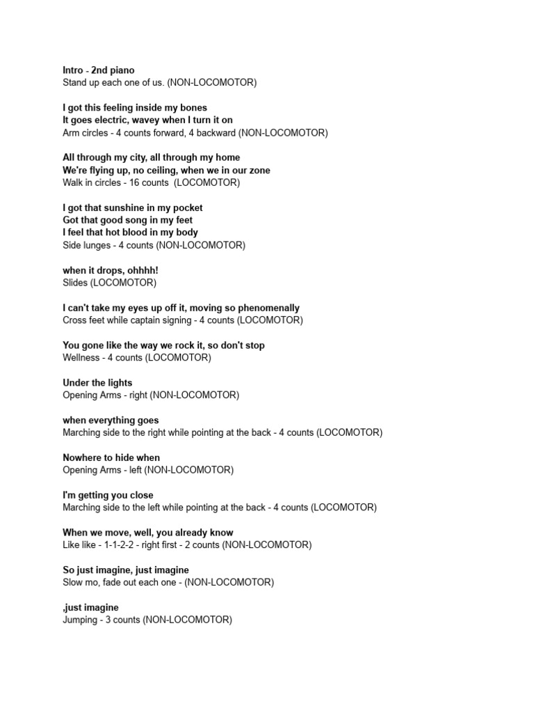 P.E Practical Choreo | PDF