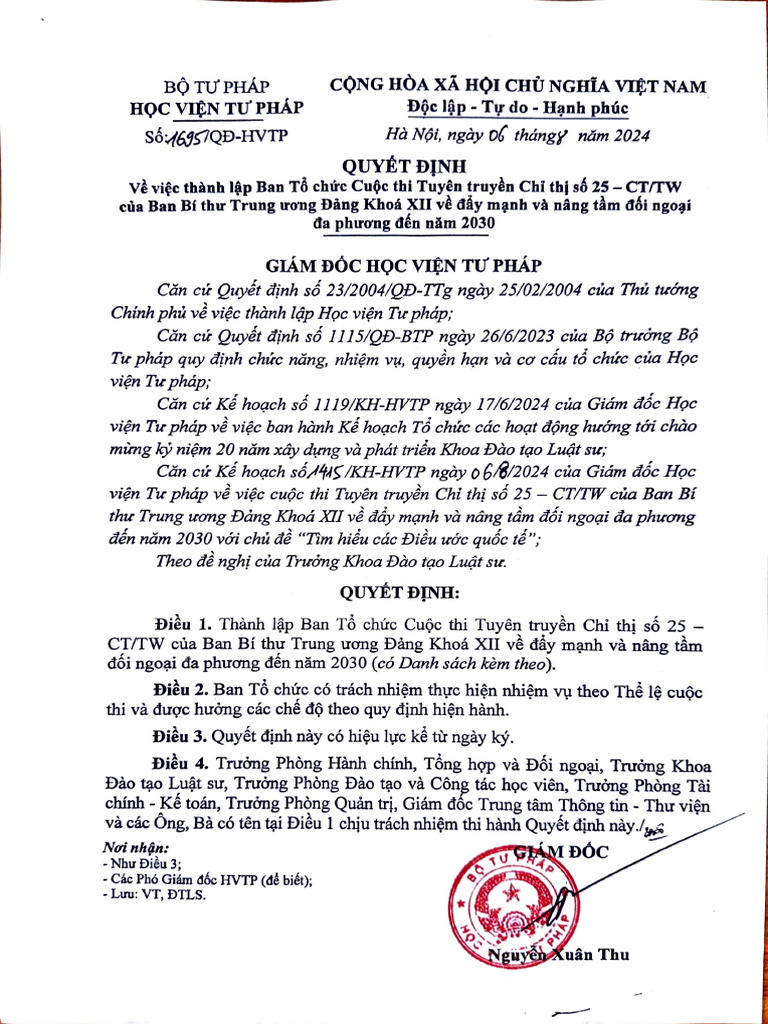 Ke Hoach To Chuc Cuoc Thi | PDF