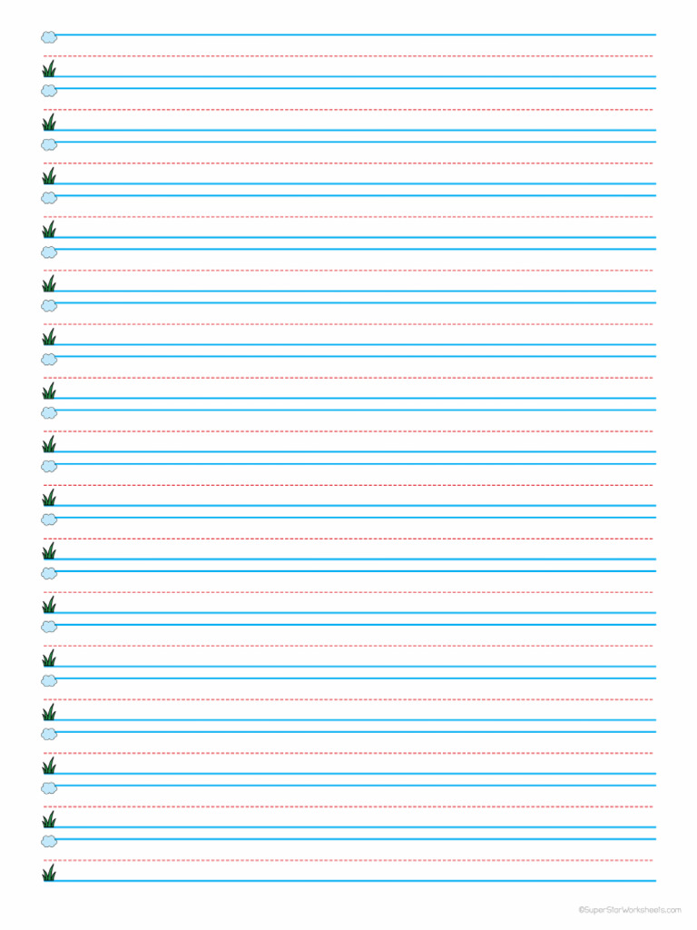 Handwriting Paper Grass Clouds | PDF