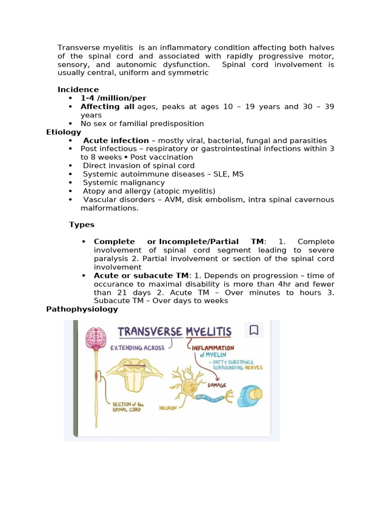 Transverse Myelitis | PDF