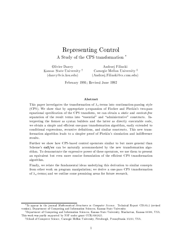 Representing Control | PDF