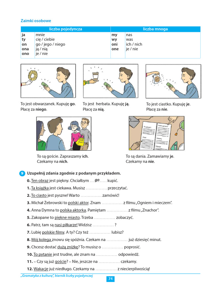 Zaimki Osobowe - Biernik | PDF