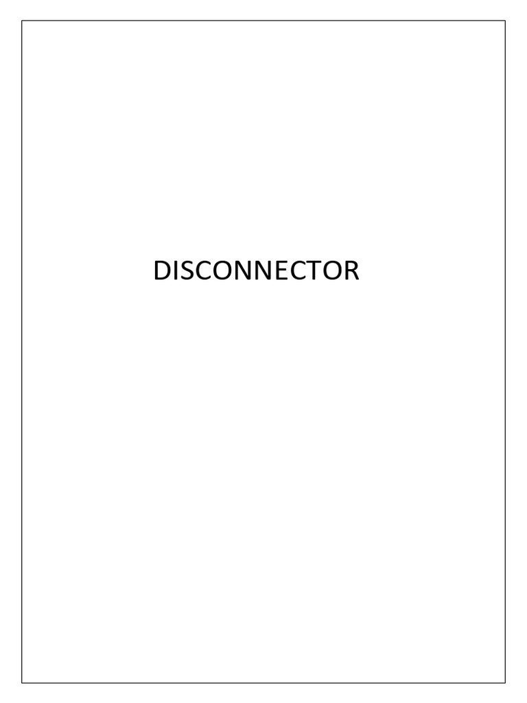 Disconnectors | PDF