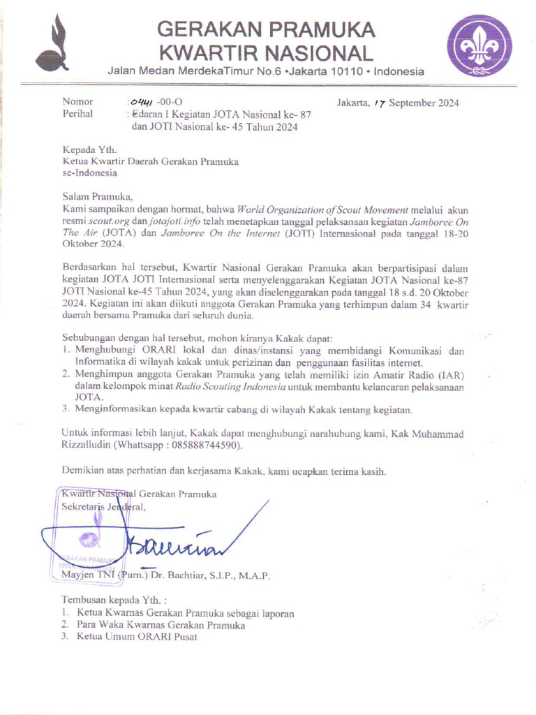 Surat Kwarnas Jota Joti 2024 | PDF