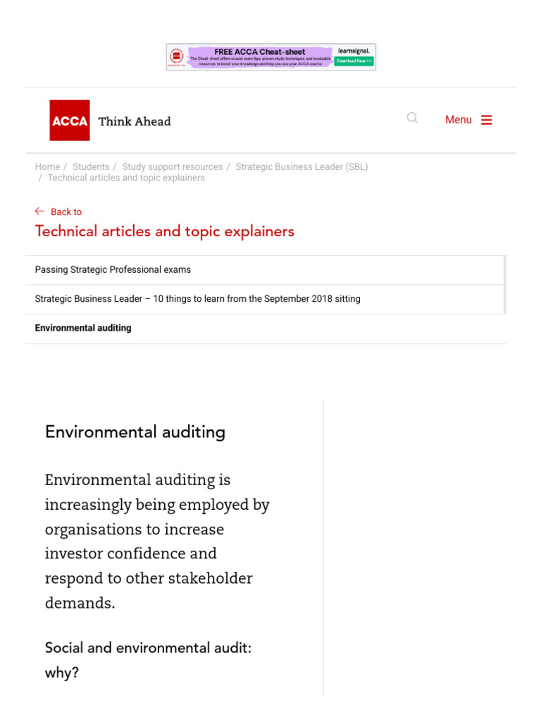 Environmental Auditing _ ACCA Global | PDF