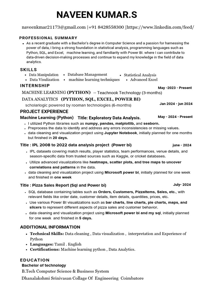 Python Resume 1 | PDF