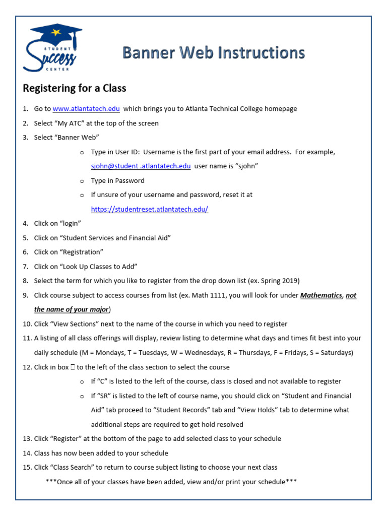 SSC Banner Instructions | PDF