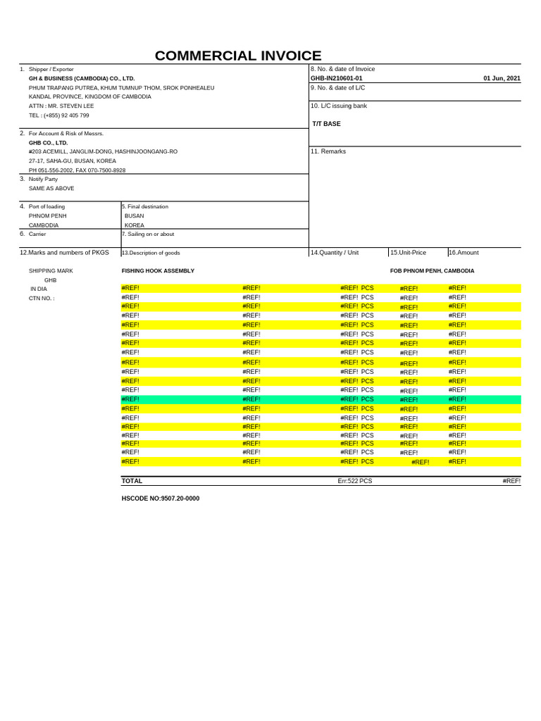 210820-01 Detailed Invoice & Packing List For - GHB - IN210803 - 01 TW ...