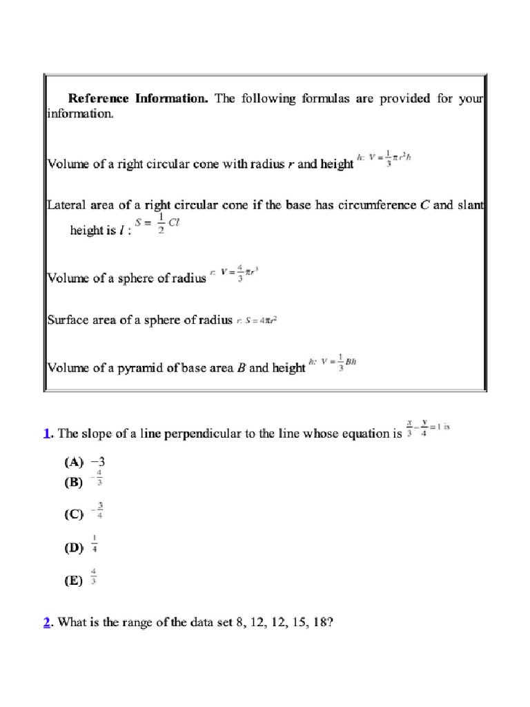 SAT-Math-level-2-Test-1 | PDF