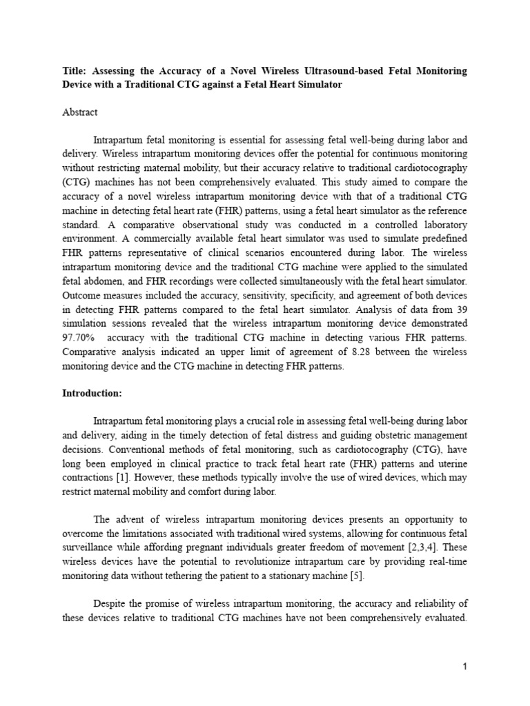 KEYAR DT ACCURACY vs CTG against Simulator | PDF