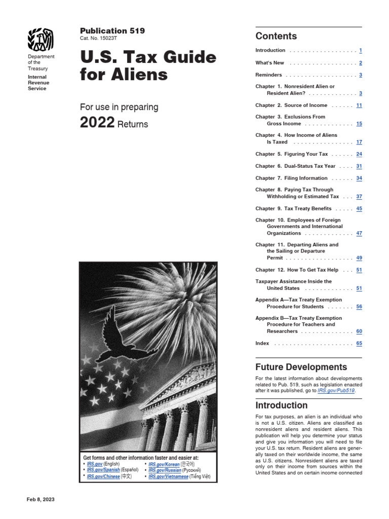 U.S. Tax Guide for Aliens 2022 | PDF | Income Tax In The United States ...