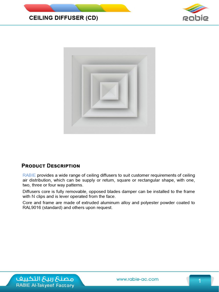 Ceiling Diffuser (CD) : Rabie | PDF
