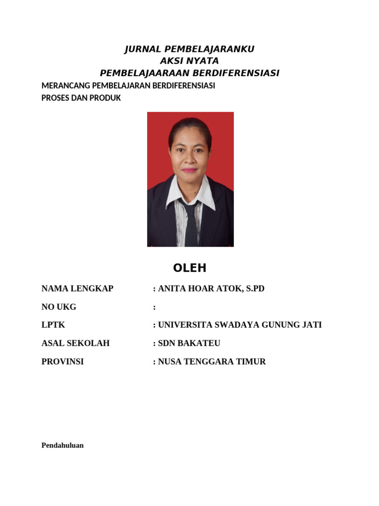 Jurnal Pembelajaranku Anita Atok | PDF