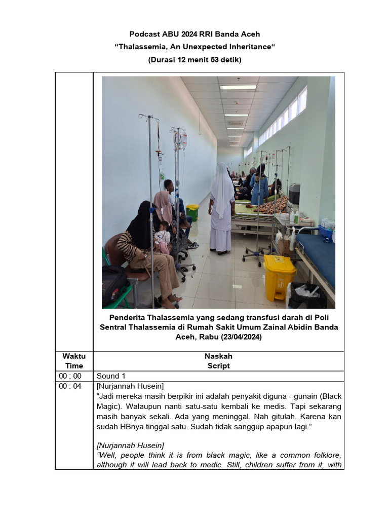 3. Script Podcast Thalassemia ABU 2024 | PDF