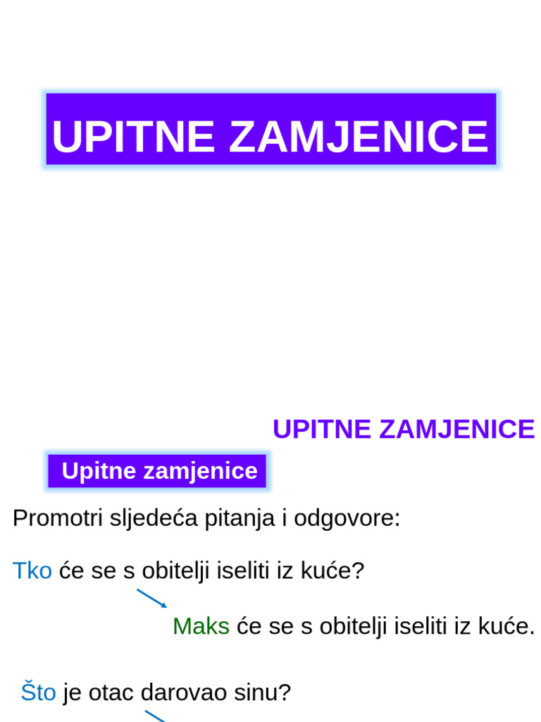 Upitne Zamjenice | PDF