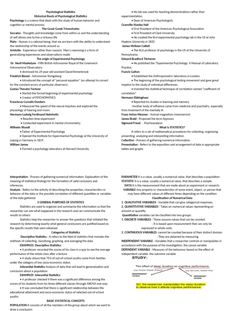 Psychological Statistics PART 1 REVIEWER | PDF | Level Of Measurement ... Psychological Statistics PART 1 REVIEWER | PDF | Level Of Measurement ...
