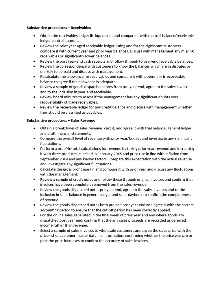 Substantive Procedures - 1 | PDF | Accounts Payable | Payroll