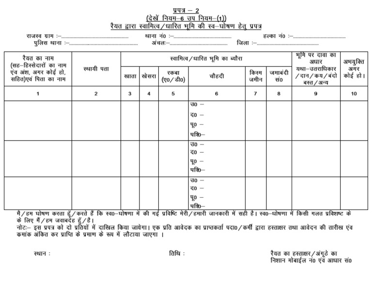 Bhumi Form | PDF