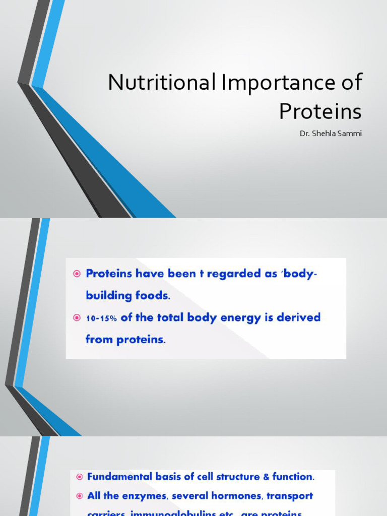 Nutritional Importance of Proteins | PDF