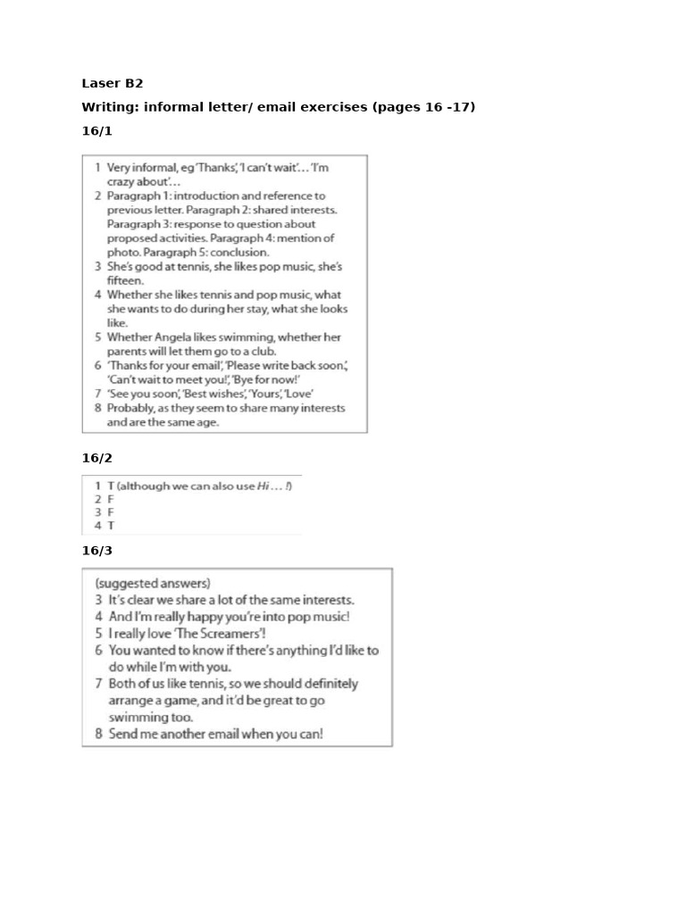 Laser B2 Writing Exercises | PDF