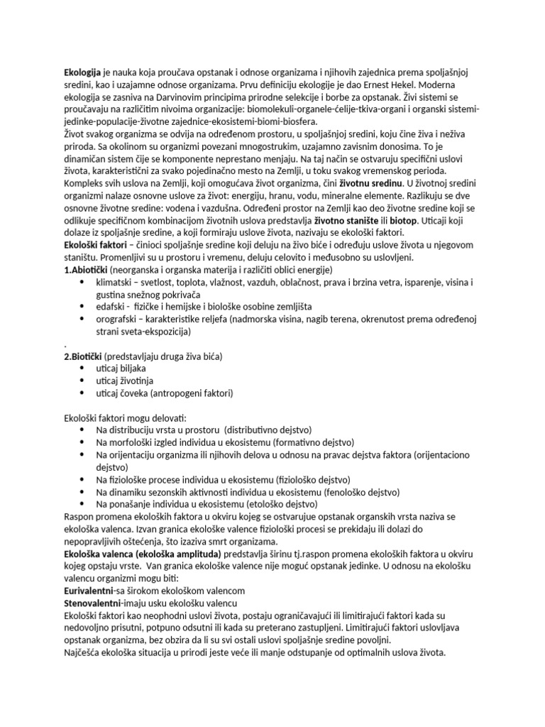 Ekologija | PDF