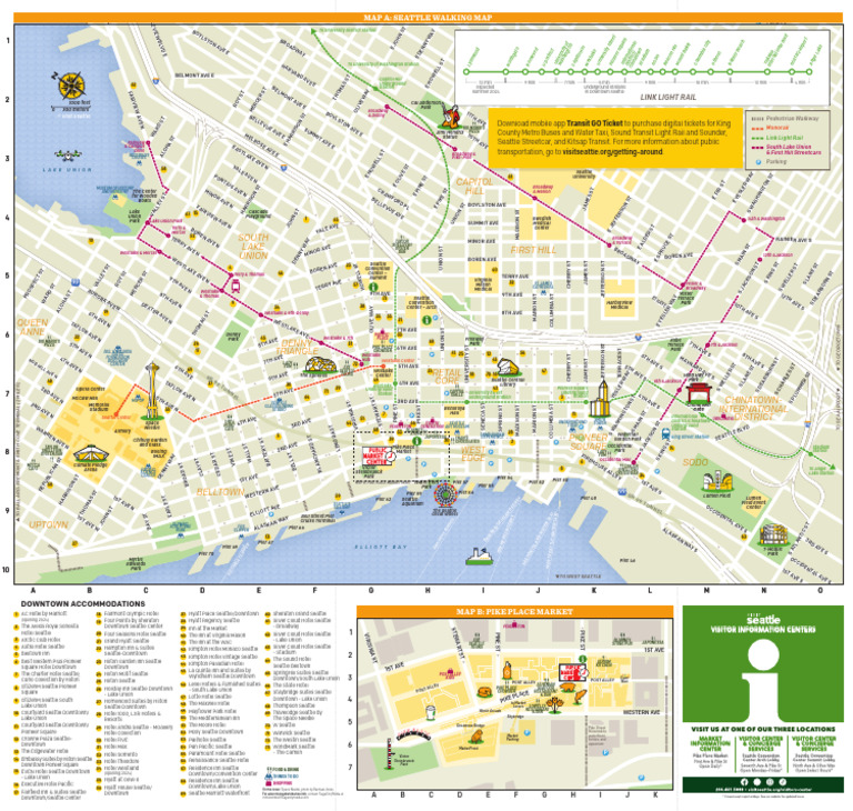 VisitSeattle Map2024 DowntownHotels | PDF
