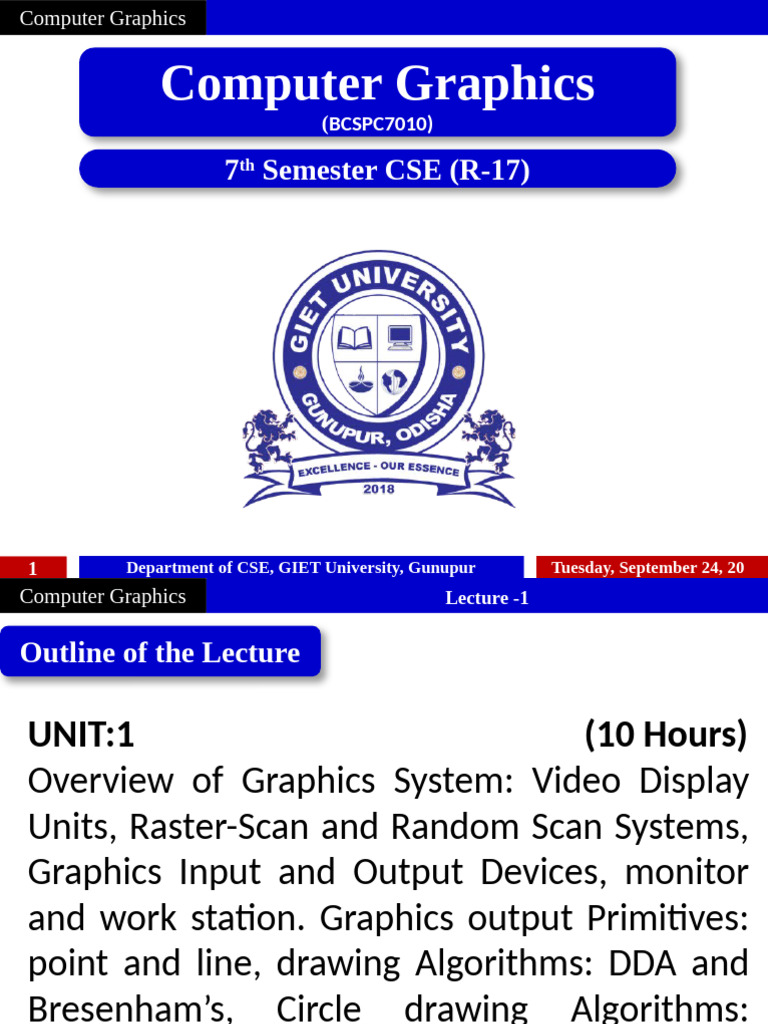 CG class_ppt_unit-1 | PDF