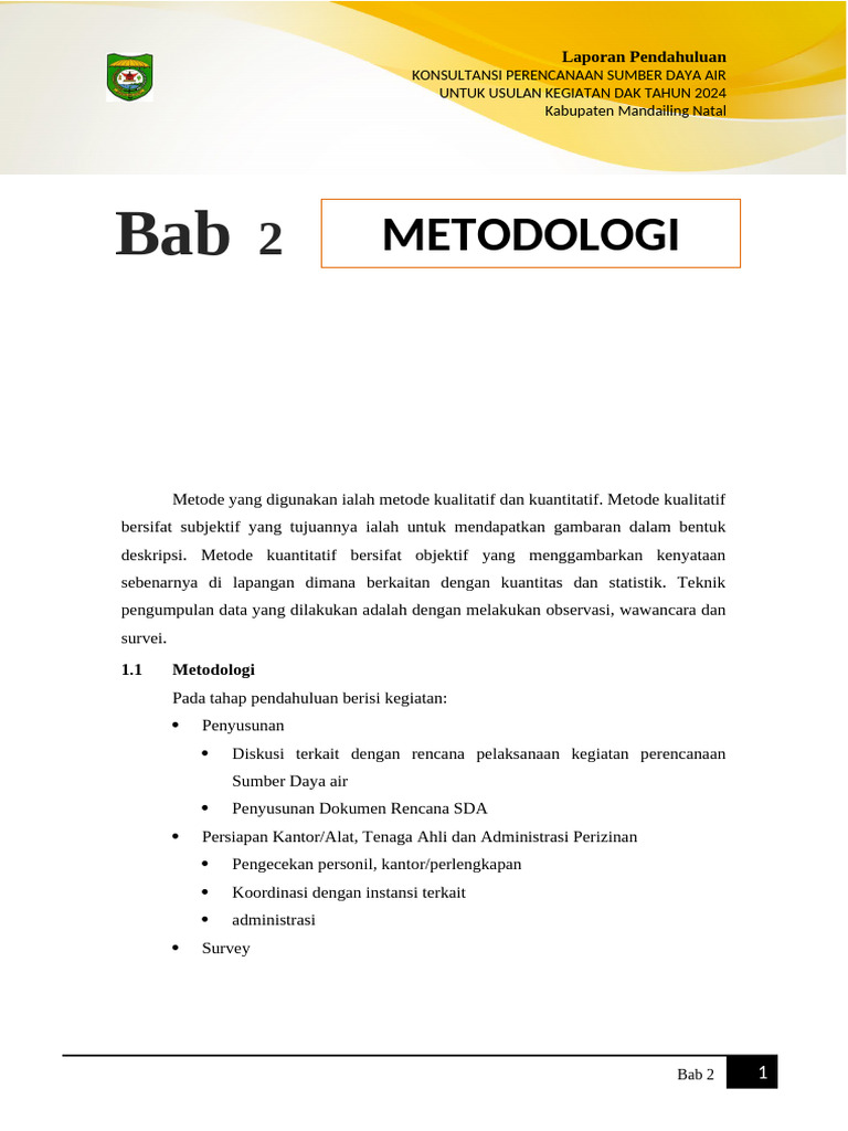 Bab 2 Metodologi | PDF