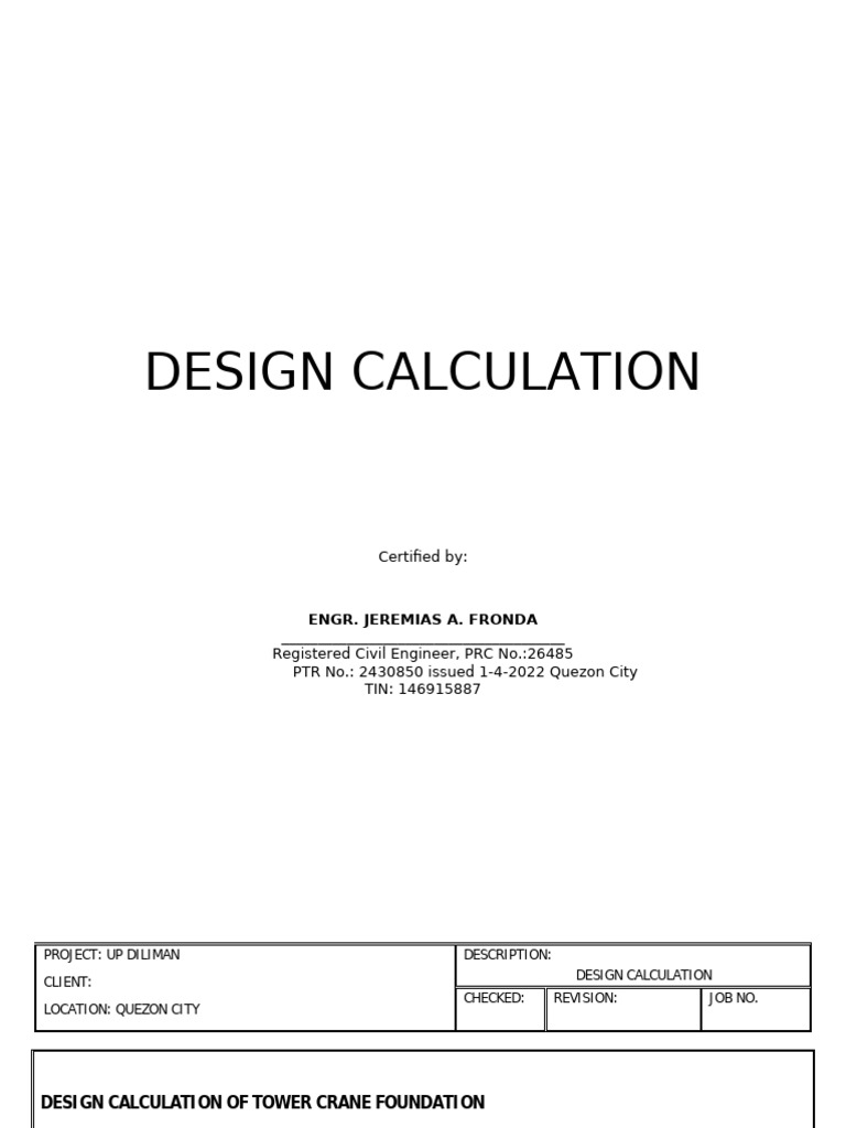 Design Calculation | PDF