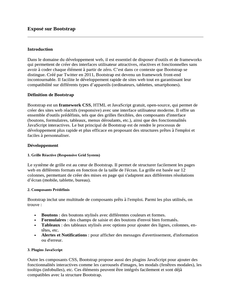 Exposé Sur Bootstrap | PDF
