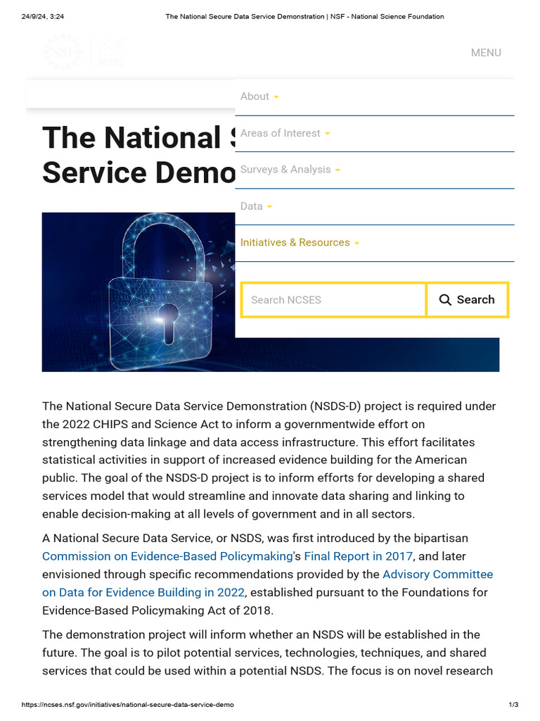 The National Secure Data Service Demonstration - NSF - National Science Foundation | PDF