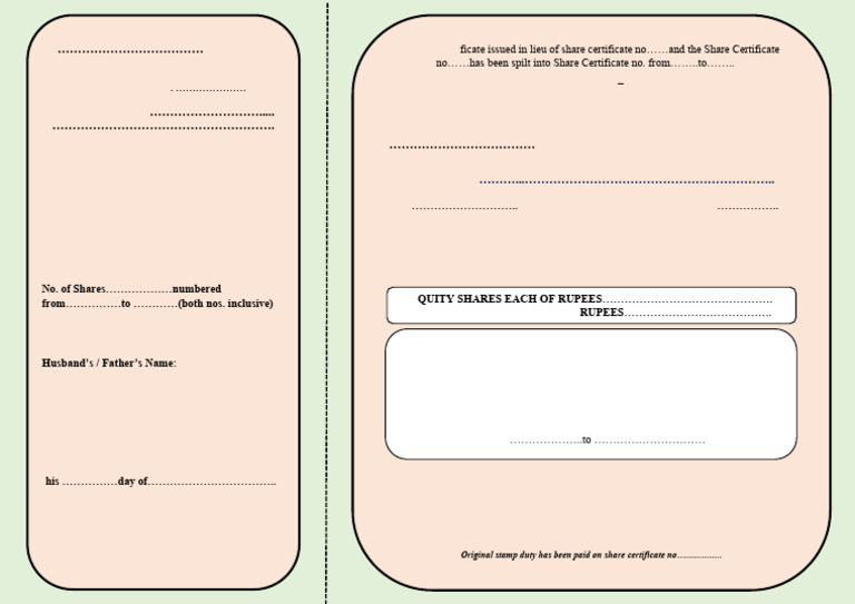 Fpo - Share-Certificate-Format | PDF
