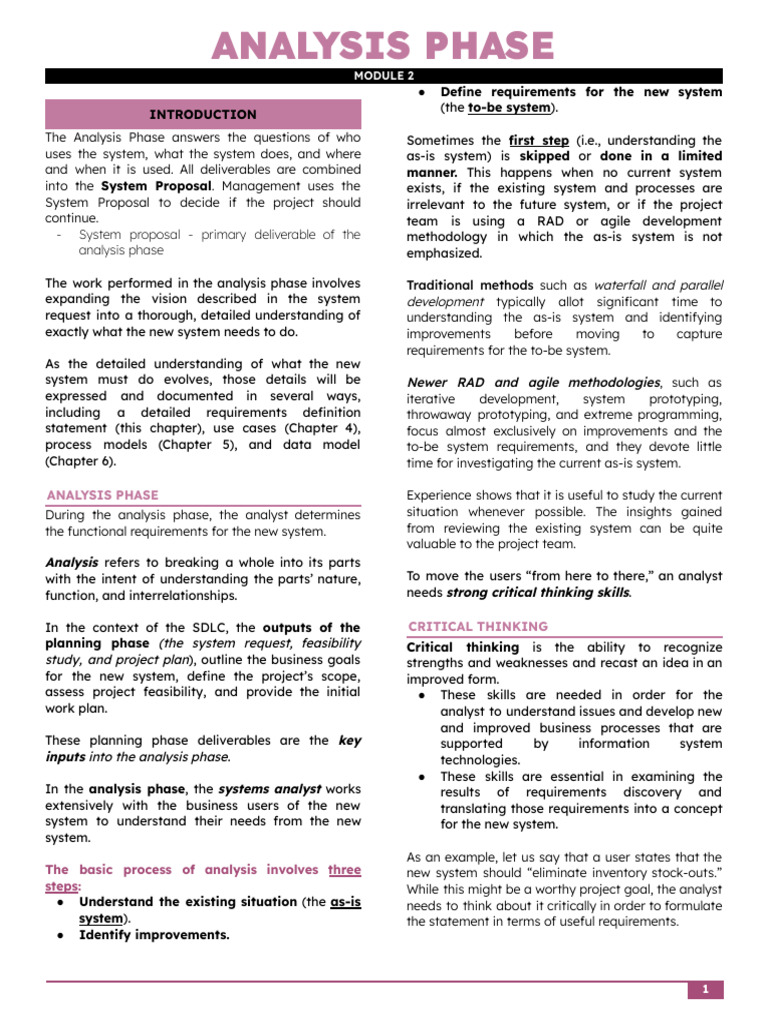 Module 2_ Analysis Phase (2) | PDF