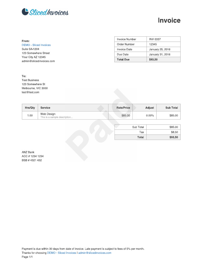 Invoice Web Design | PDF
