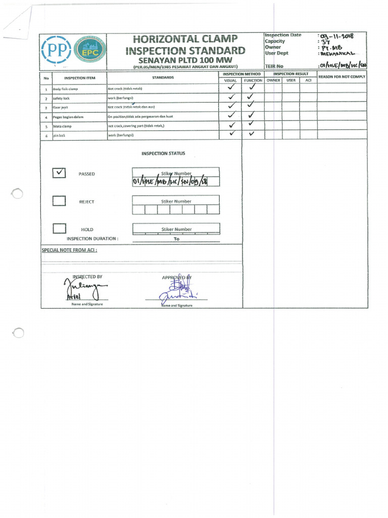 Horizontal Clamp | PDF