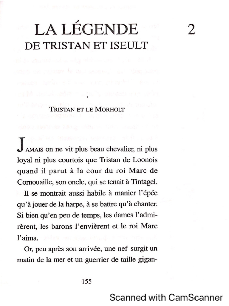 La Légende de Tristan Et Iseult - 5e | PDF