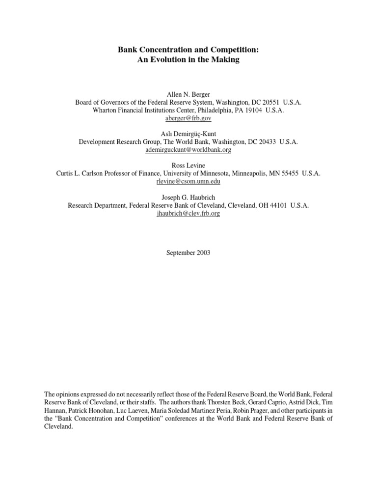 Bank Competition and Concentration Insights | PDF | Competition | Banks