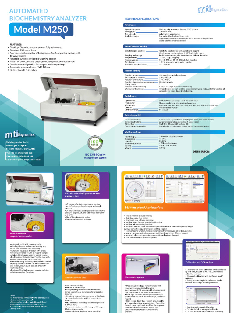 M250 chemistry analyzer | PDF