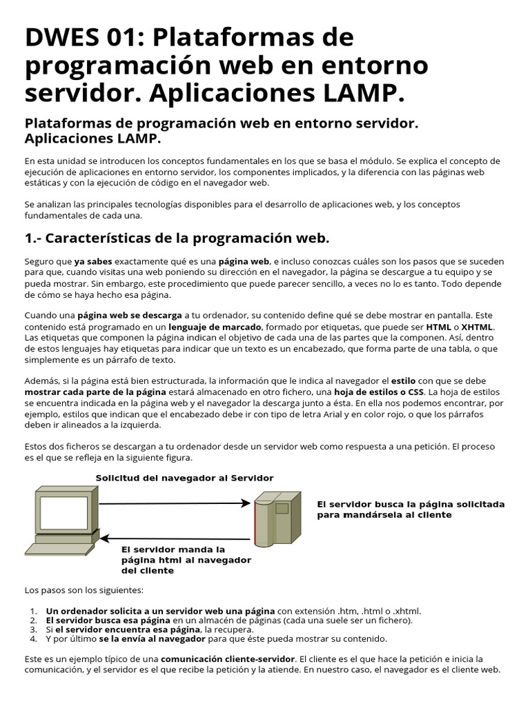 Desarrollo Web en Entorno Servidor Tema 01 | PDF | Java (lenguaje de ...
