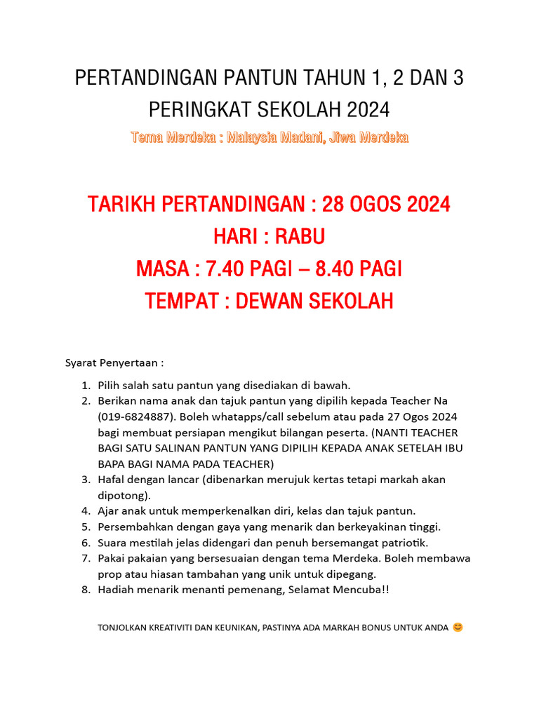 Pantun Merdeka | PDF