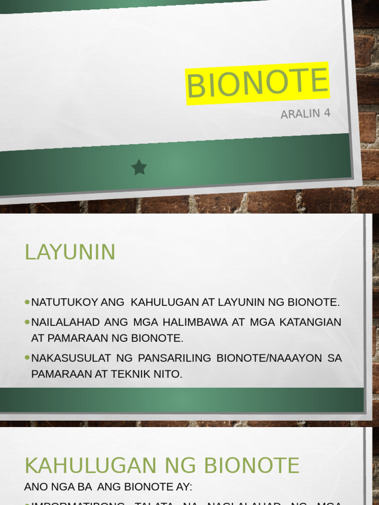 Bionote Final1 | PDF