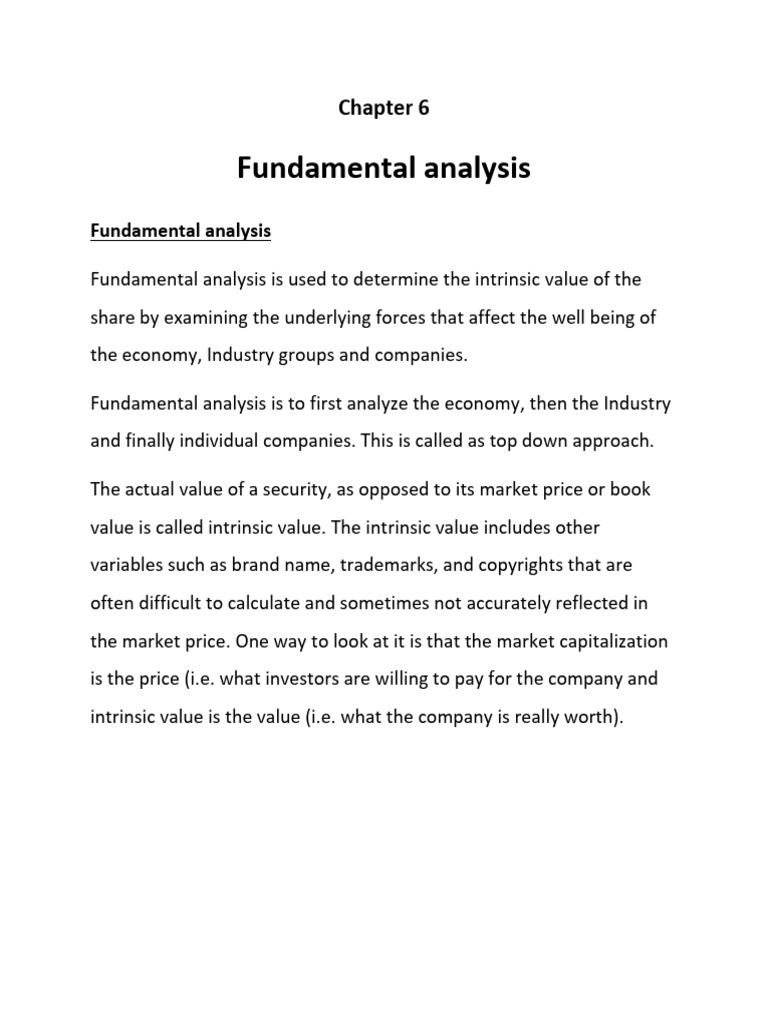 Chapter 6 Fundamental Analysis | PDF