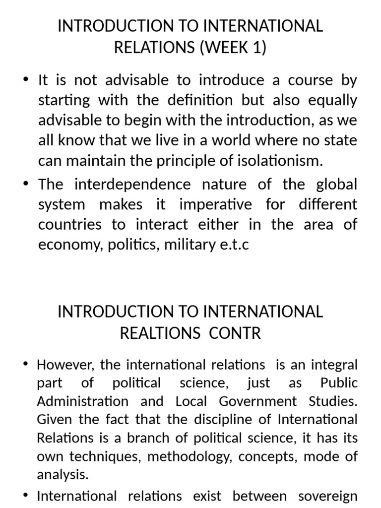 Lecture Note On Irl 111 | PDF | Idealism | Politics