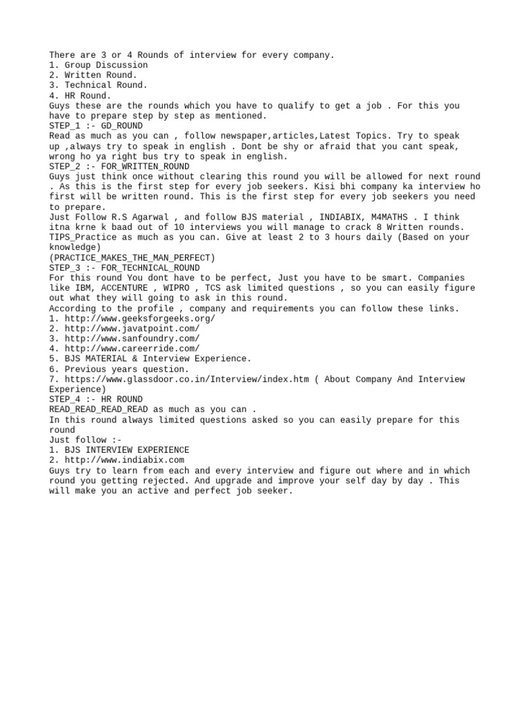 Basic Interview Tips | PDF