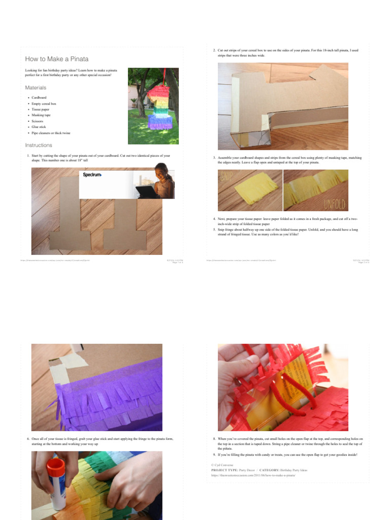 How to Make a Pinata - The Sweetest Occasion | PDF