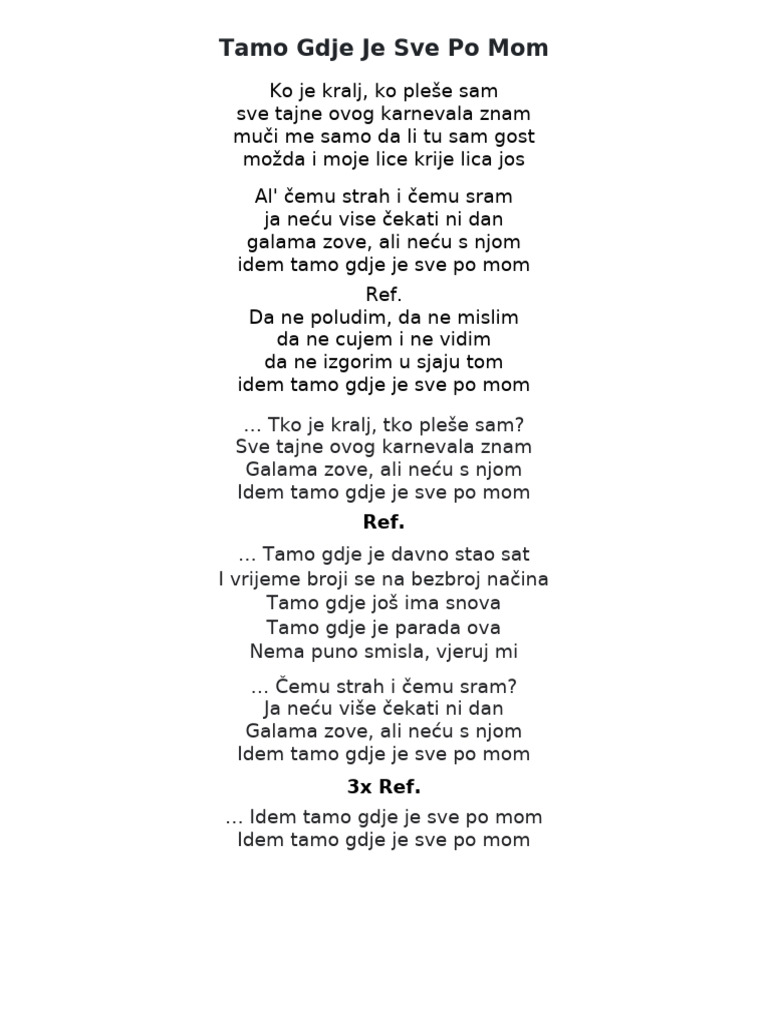 JINX - Tamo Gdje Je Sve Po Mom | PDF