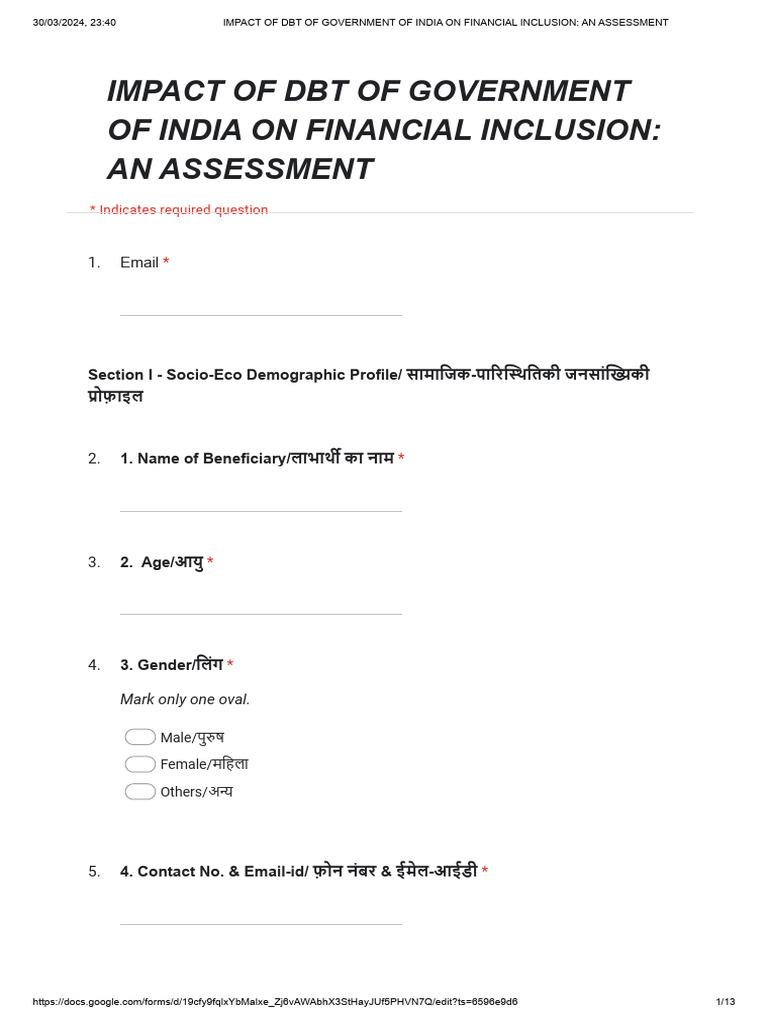 Impact of DBT of Government of India On Financial Inclusion - An ...