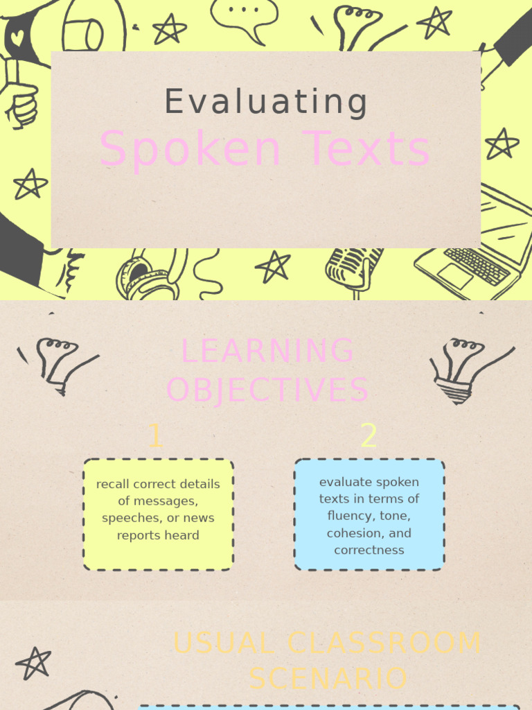 Q1 Evaluating Spoken Texts | PDF