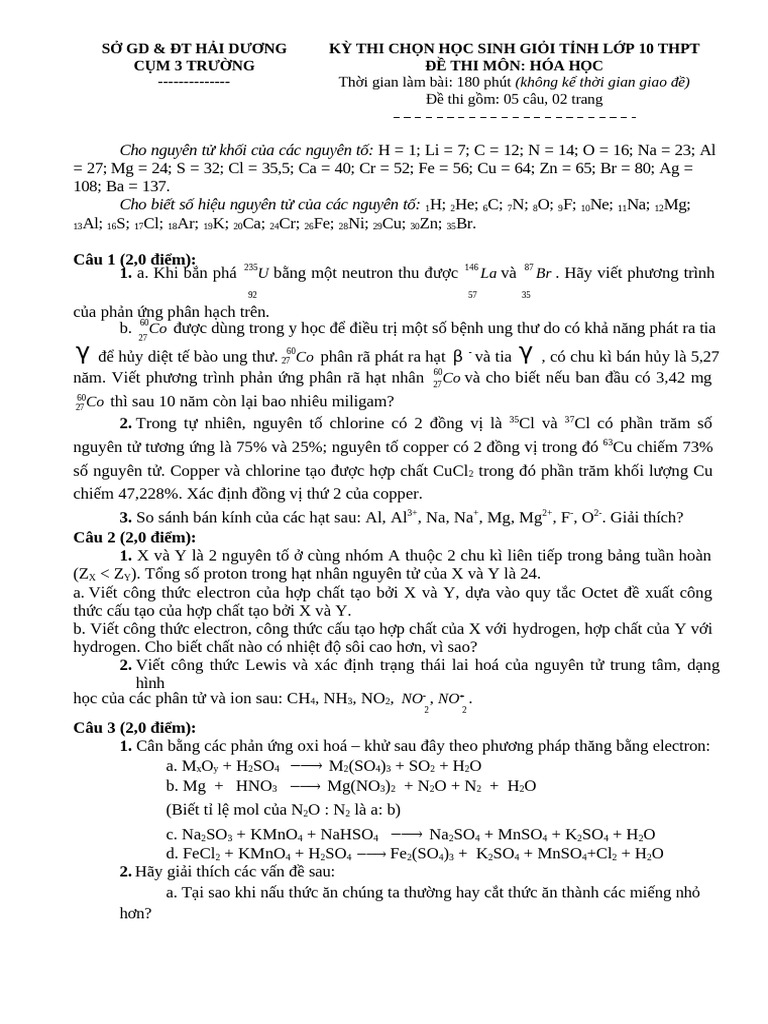 2023 2024 HSG 10 CUM 3 TRUONG HAI DUONG Fiel de HDC O2.edu - .VN | PDF