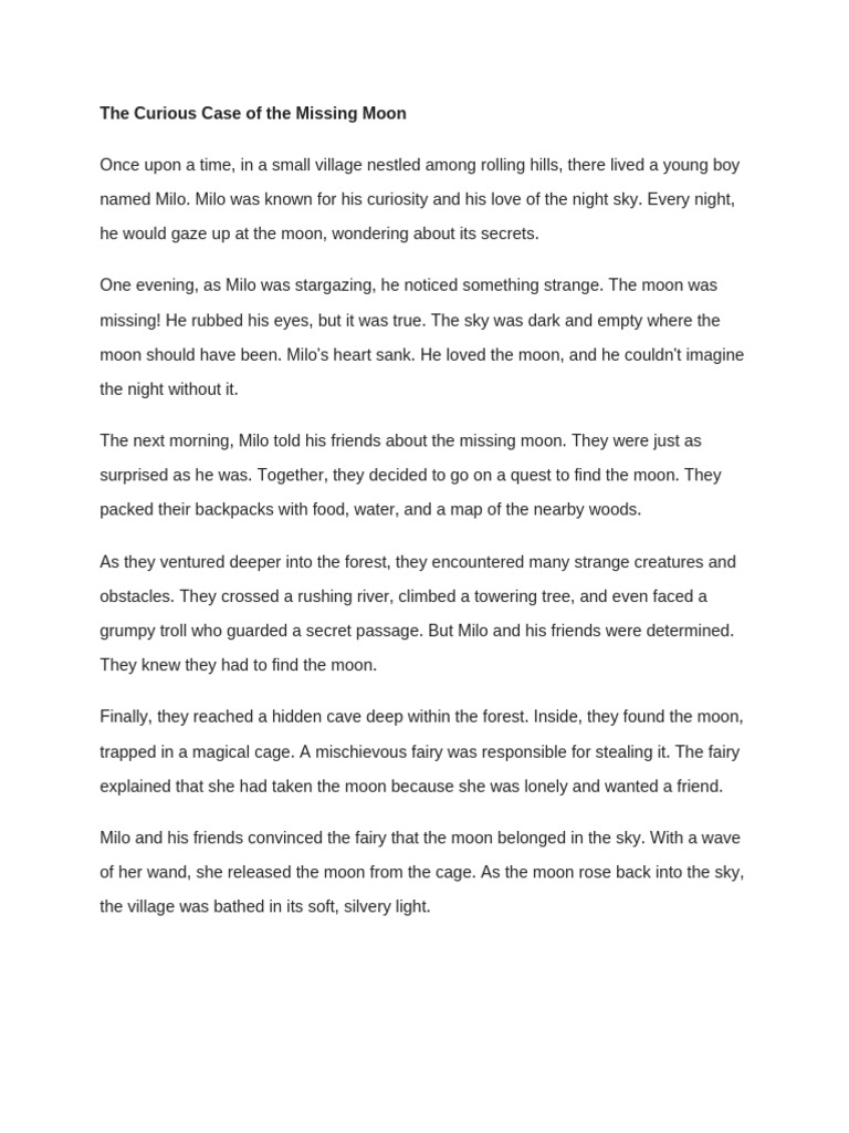 The Curious Case of The Missing Moon | PDF